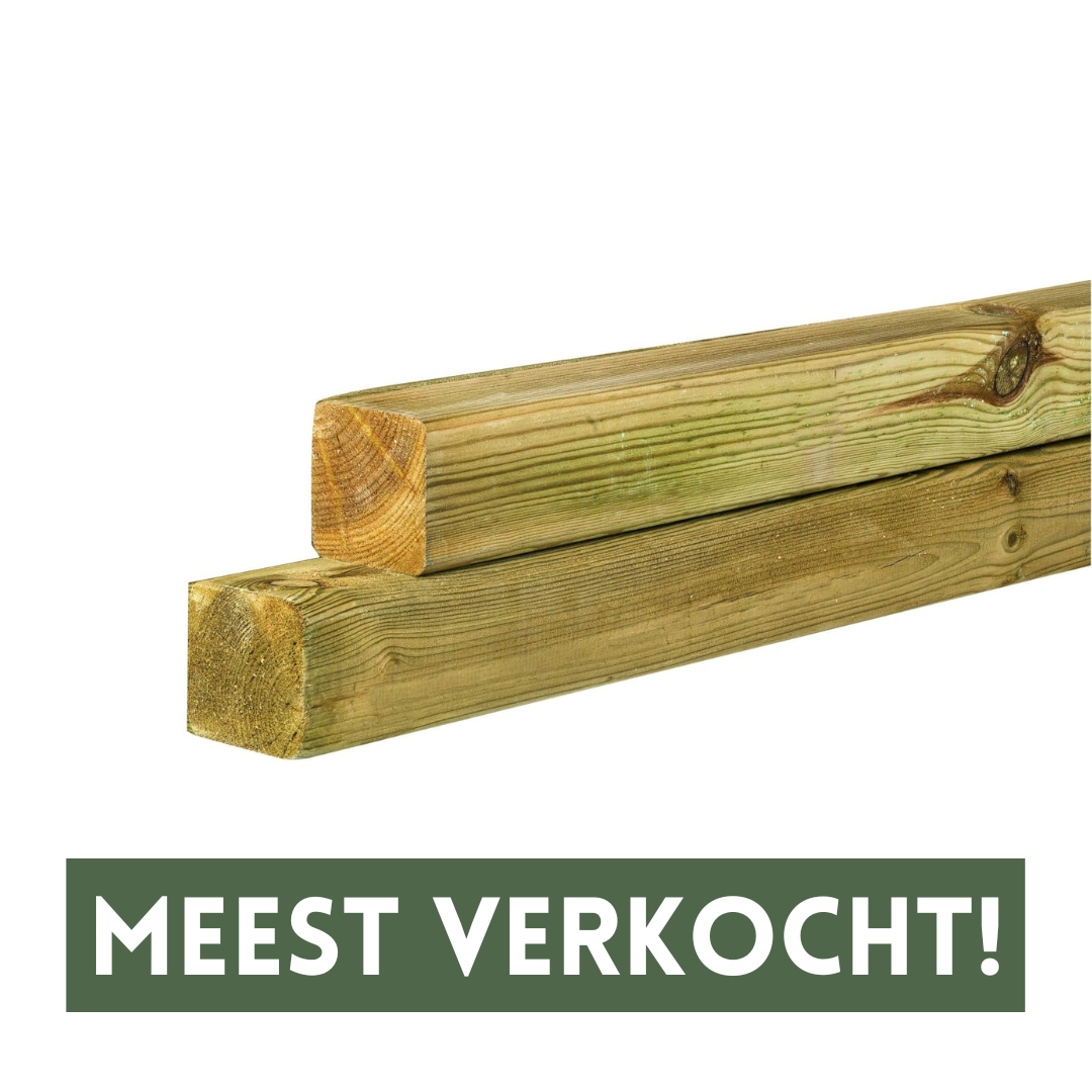 Geïmpregneerd geschaafd paal 6,8 x 6,8 cm