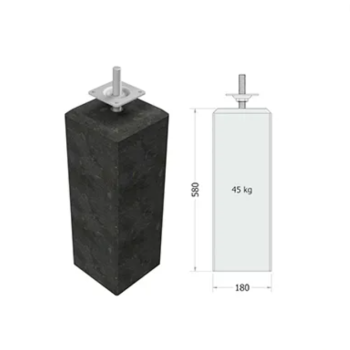 Betonpoer 18 x 18 x 50 cm Antraciet